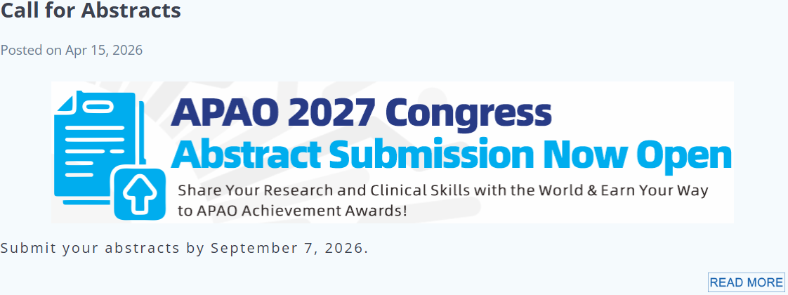 APAO 2027 – The 42nd Asia-Pacific Academy of Ophthamology Congress