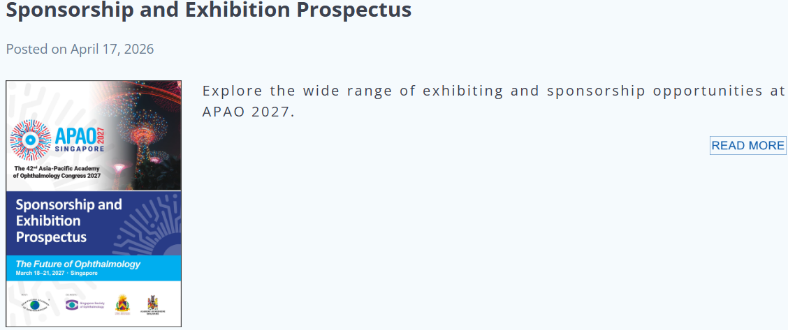 APAO 2027 – The 42nd Asia-Pacific Academy of Ophthamology Congress